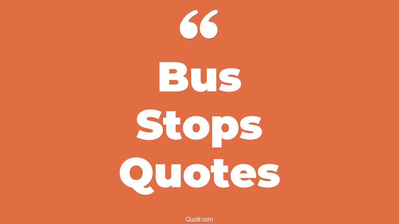38 Practical Bus Stops Quotes That Will Unlock Your True Potential